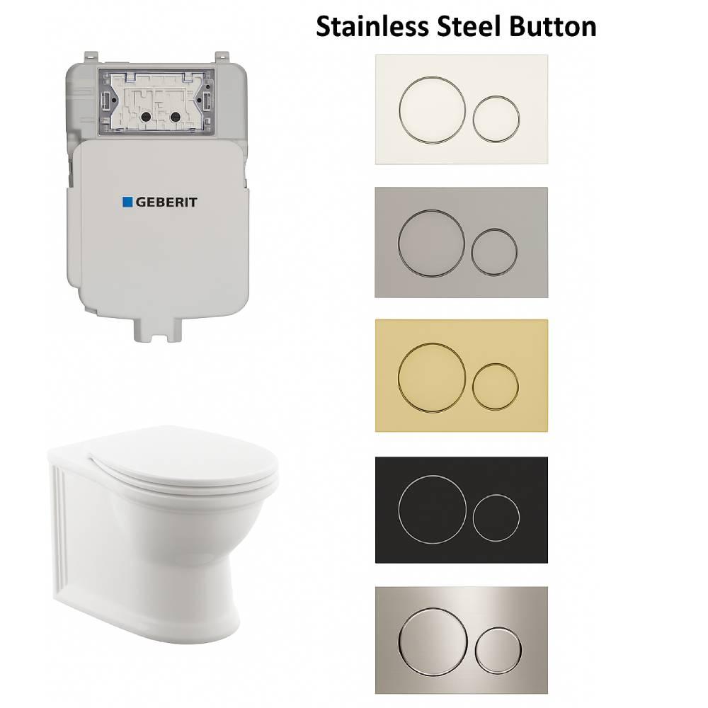 Geberit Sigma 8 In Wall Rimless Siren Toilet Suite With Stainless Steel ...