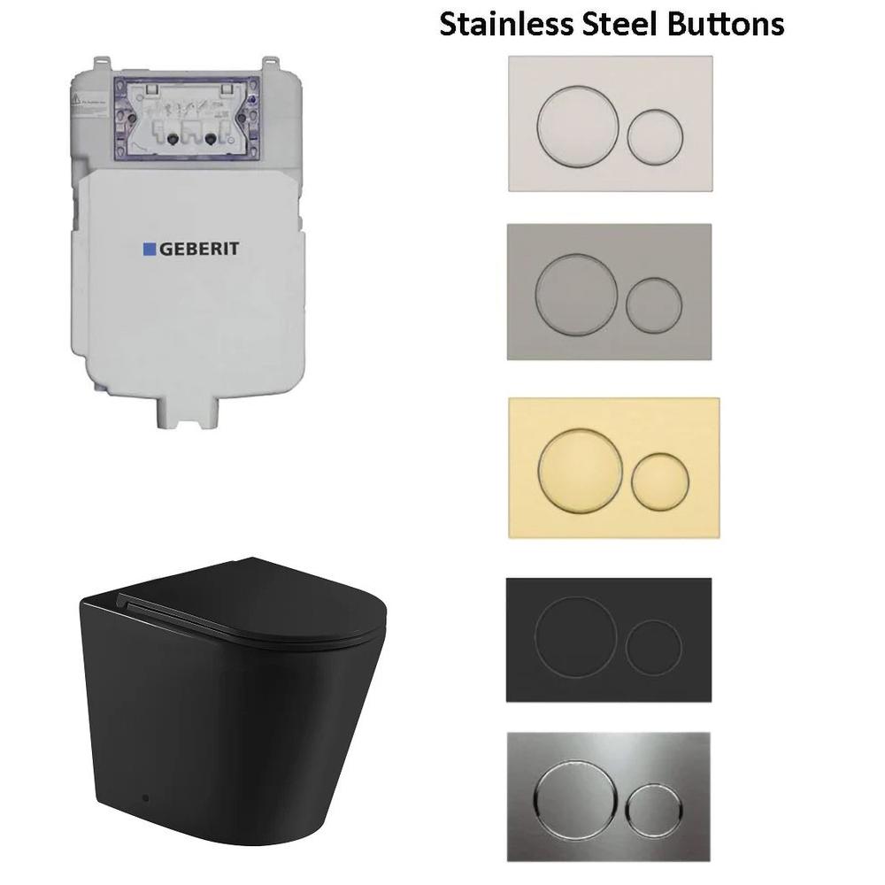 Geberit Sigma 8 In Wall Rimless Siren Toilet Suite With Stainless Steel ...