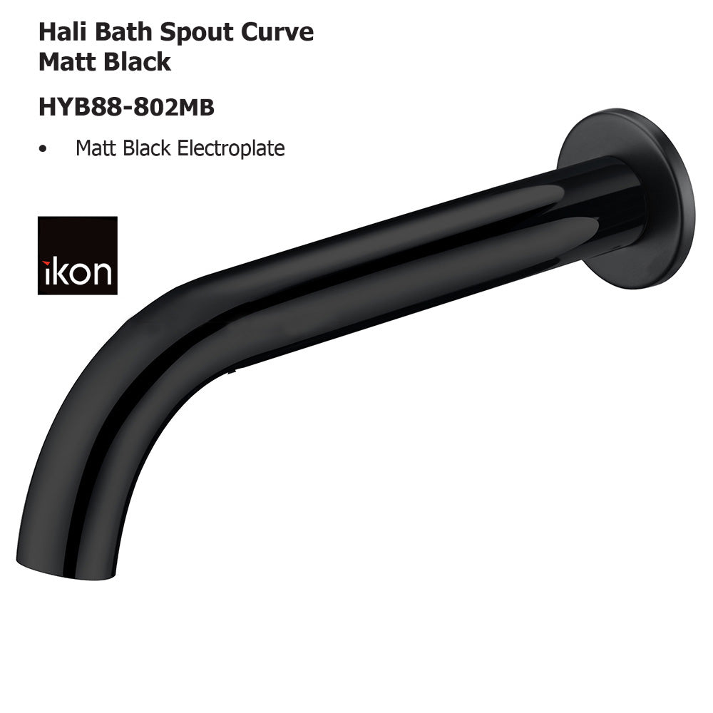 Hali Bath Spout Curve Matt Black HYB88-802MB